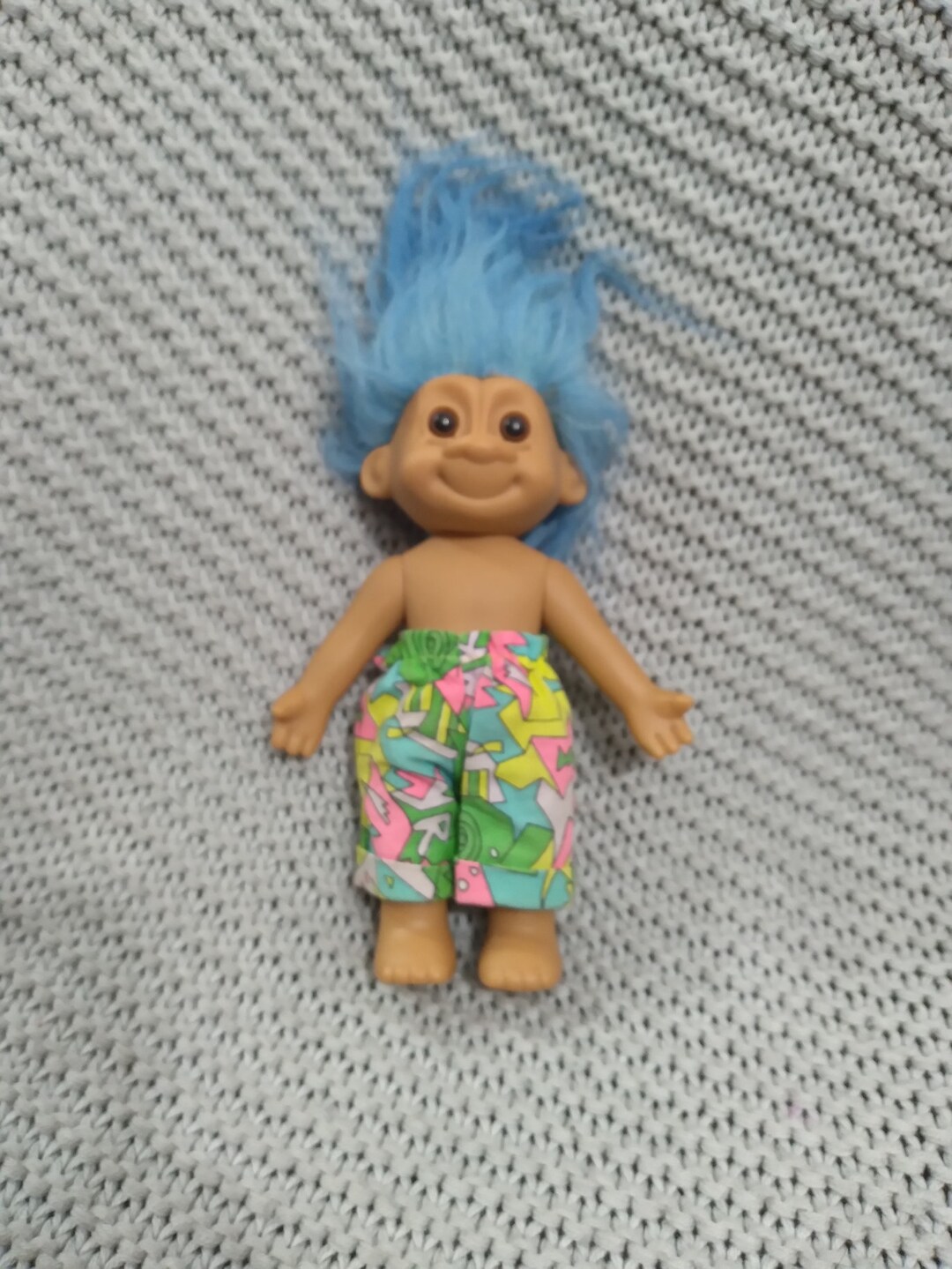 VGC Vintage Russ 6 1/2" Tall Poseable Beach Bum Troll With Turquoise ...