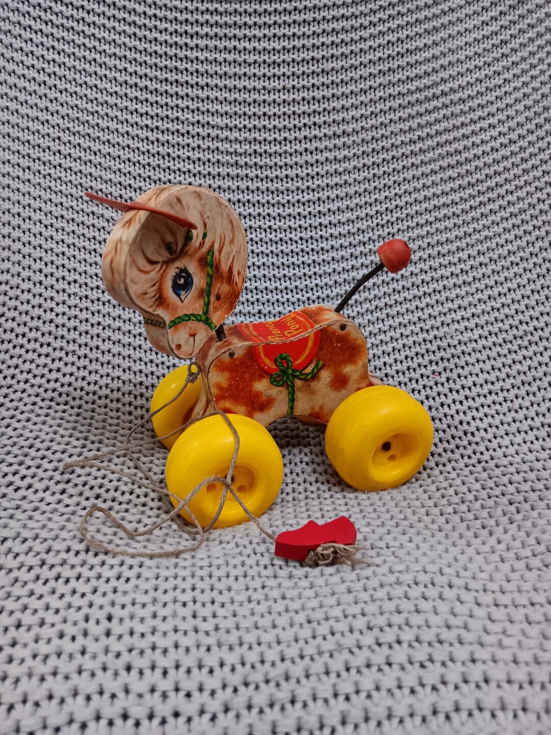 Vintage Wooden Prancy Pony Wooden Toddler Pull Toy C. 1965 Fisher Price ...
