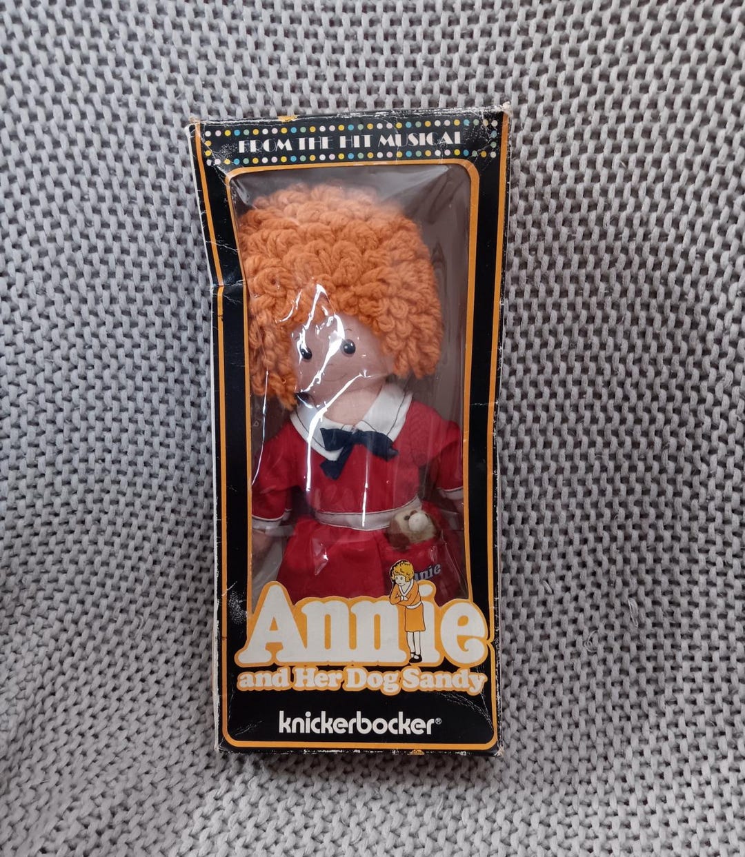 NRFB Vintage Annie and Her Dog Sandy 8 Rag Doll From the Hit Musical C ...
