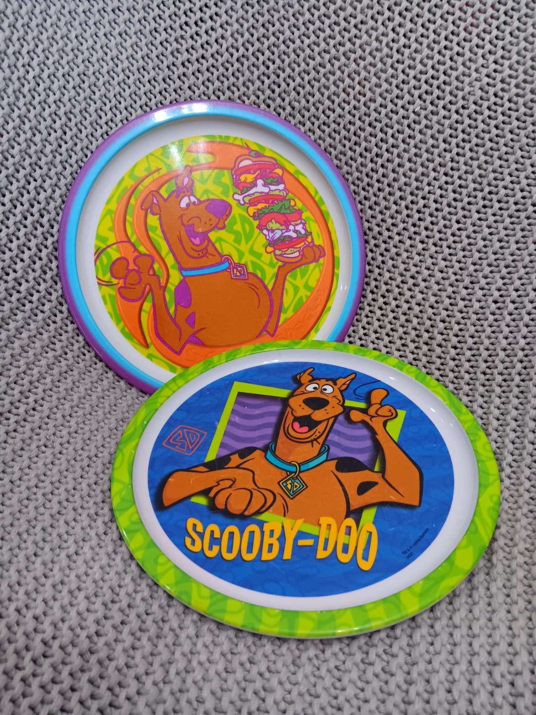 Pair of Scooby-doo Brightly Colored Melamine Kids Dinner Plates - Etsy