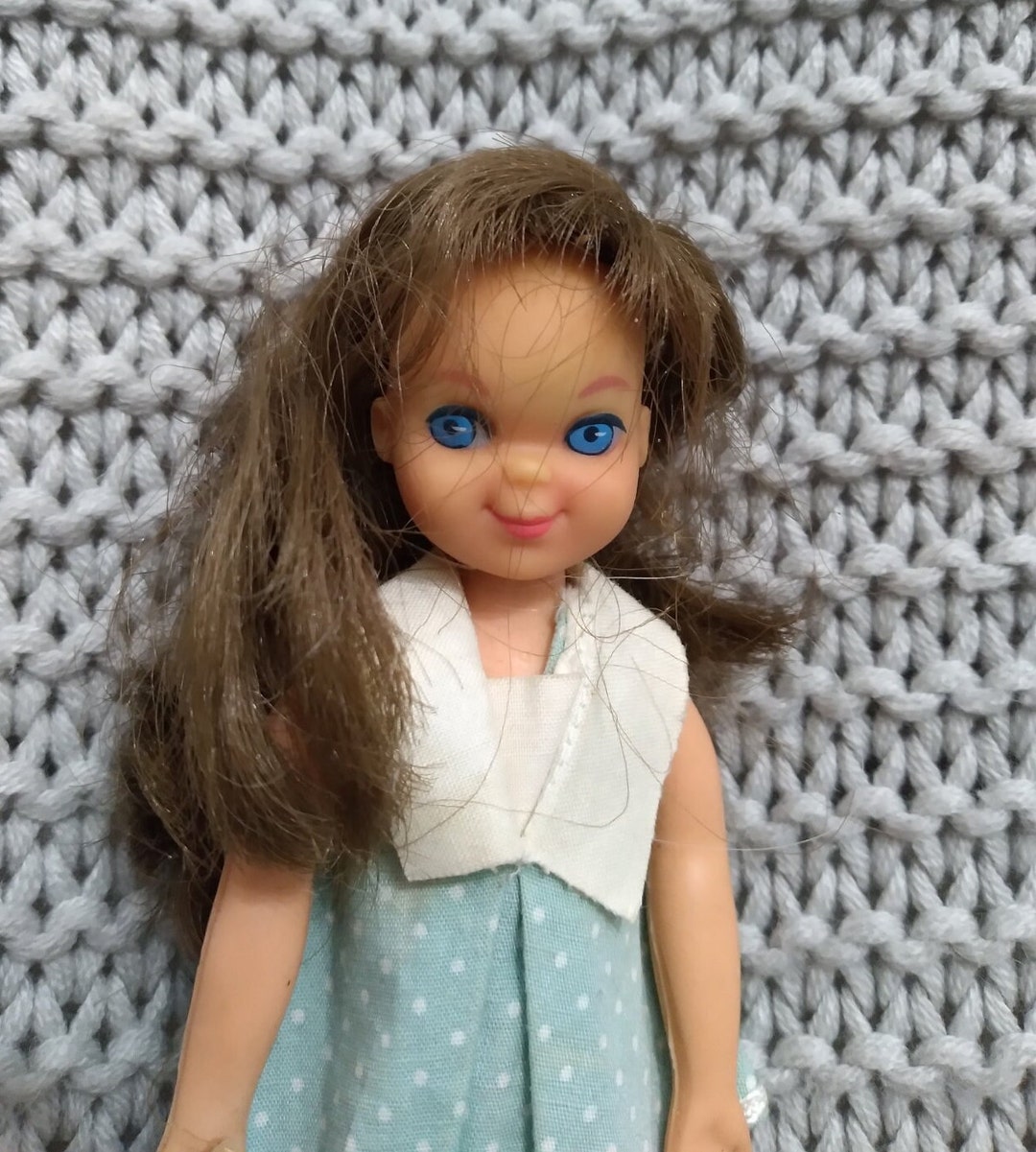 Vintage Brunette Tutti Barbie Little Sister Doll in Ship Shape Dress C ...