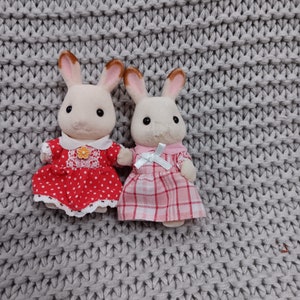 Vintage Sylvanian Families Chocolate Rabbit Family Dad Fraiser, Mom ...
