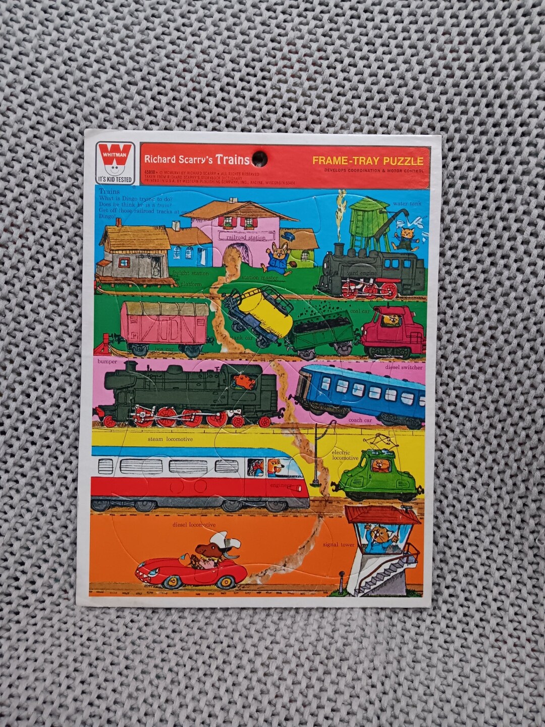 VGC Vintage Richard Scarry Trains Frame Tray Puzzle C. 1976 Whitman - Etsy