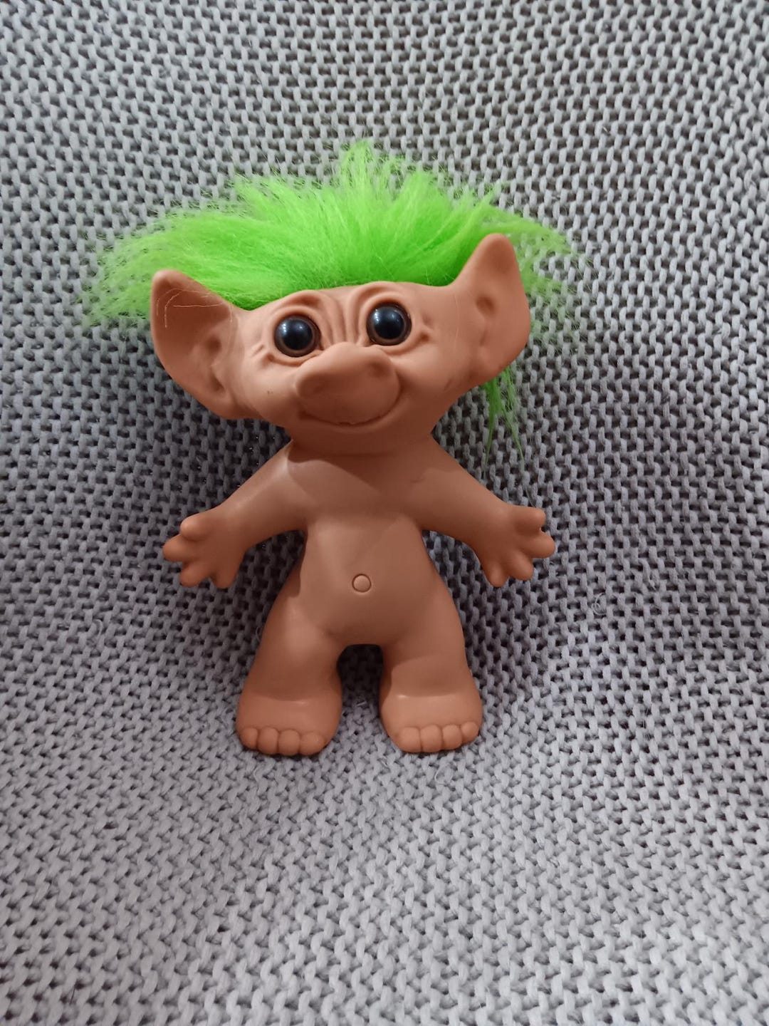 Vintage Large 8" Uneeda Wishnik Troll With Green Hair and Brown Eyes - Etsy