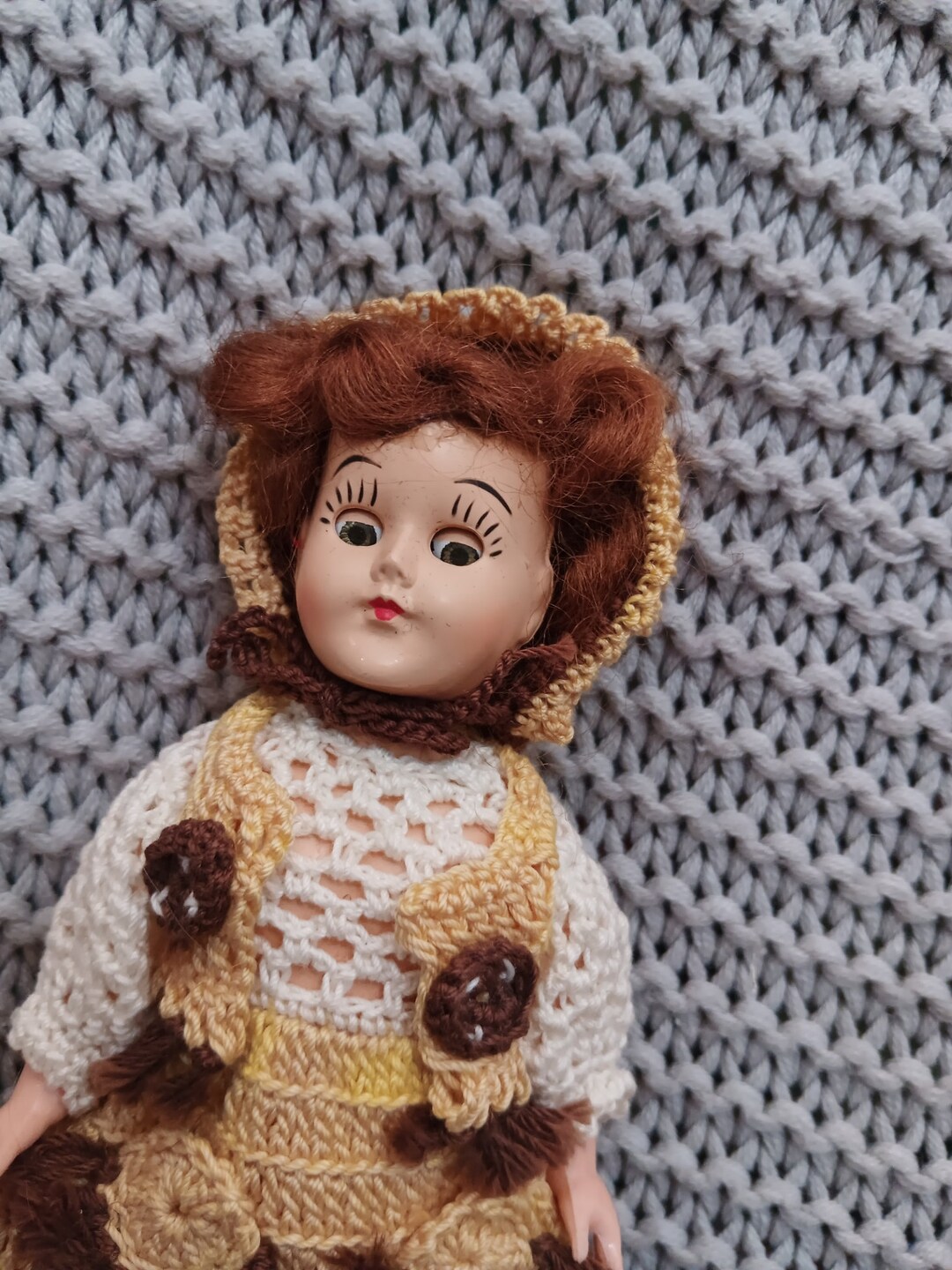 Clementine Doll Crochet Pattern S-313 on a 7 1/2 Celluloid Redheaded ...