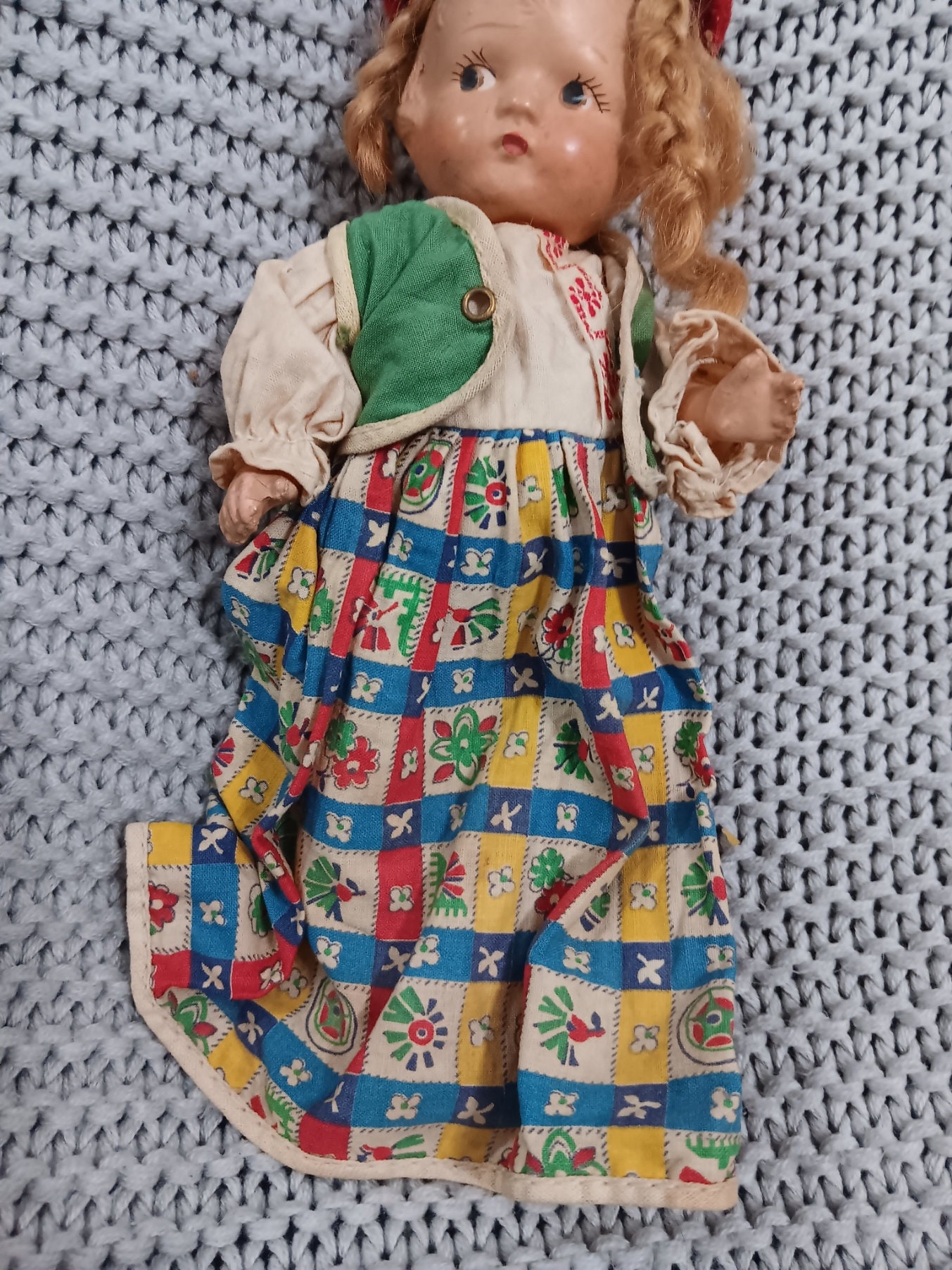 Antique 9" Tall "patsyette" Articulated Composition Doll in Folk ...