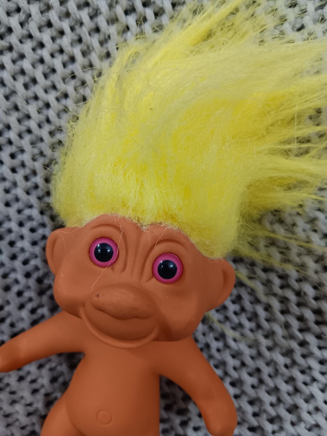 Unique Yellow Haired 5" RUSS Troll With RARE Pink Eyes - Etsy
