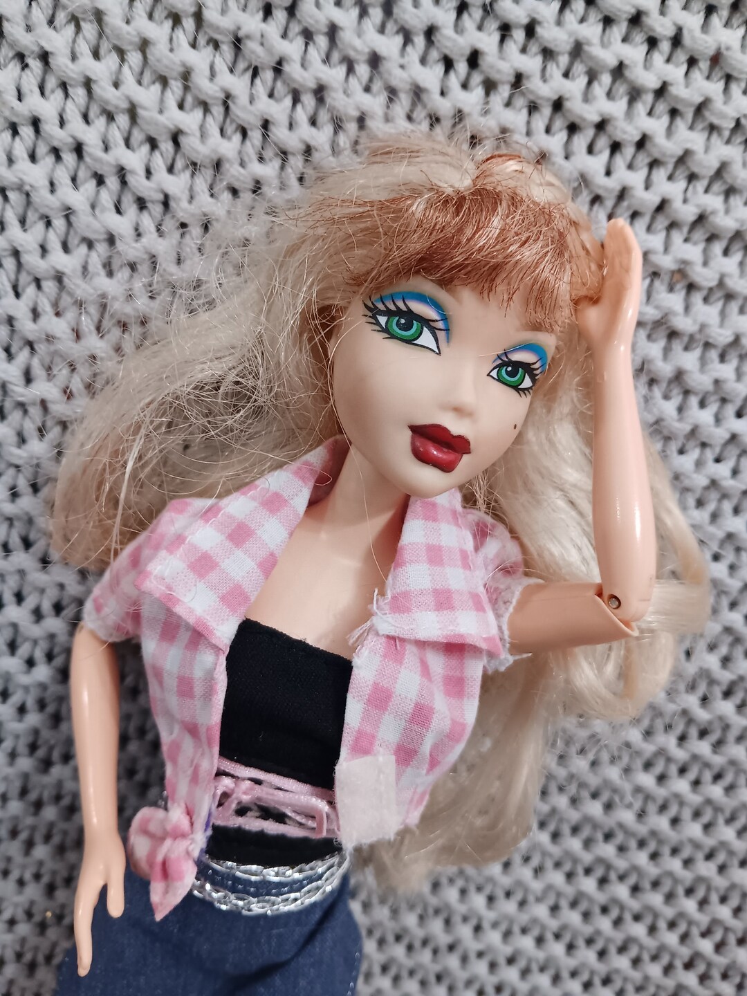 My Scene Barbie Friend Delancey Doll in Pink Gingham Top With Blue ...