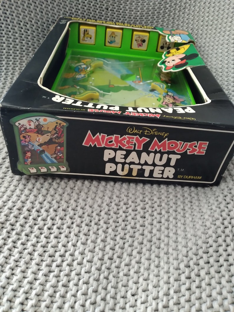NRFB Vintage Walt Disney's Mickey Mouse Peanut Putter Golf Pinball Toy ...