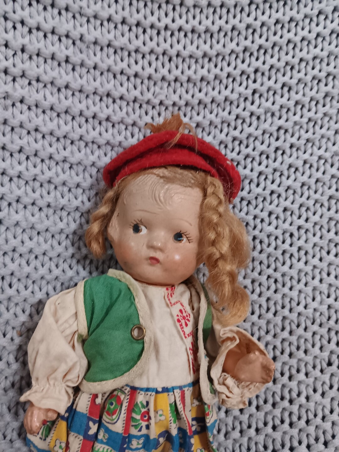 Antique 9" Tall "patsyette" Articulated Composition Doll in Folk ...