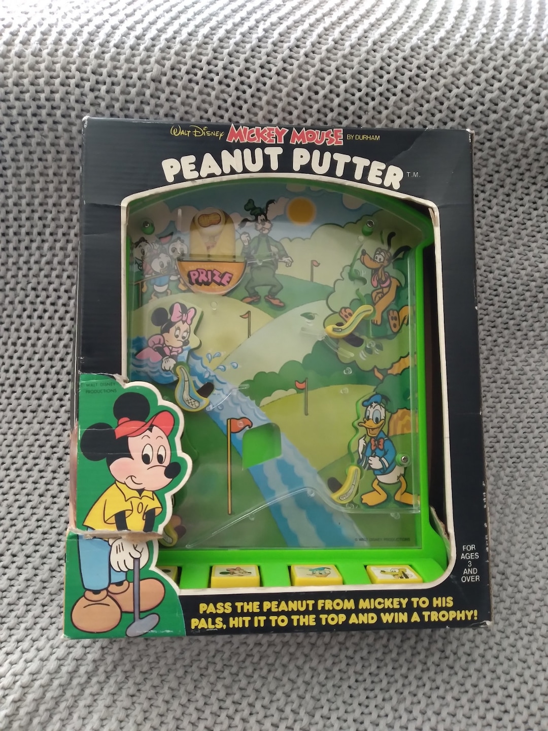 NRFB Vintage Walt Disney's Mickey Mouse Peanut Putter Golf Pinball Toy ...
