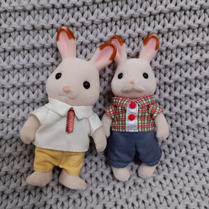 Vintage Sylvanian Families Chocolate Rabbit Family Dad Fraiser, Mom ...