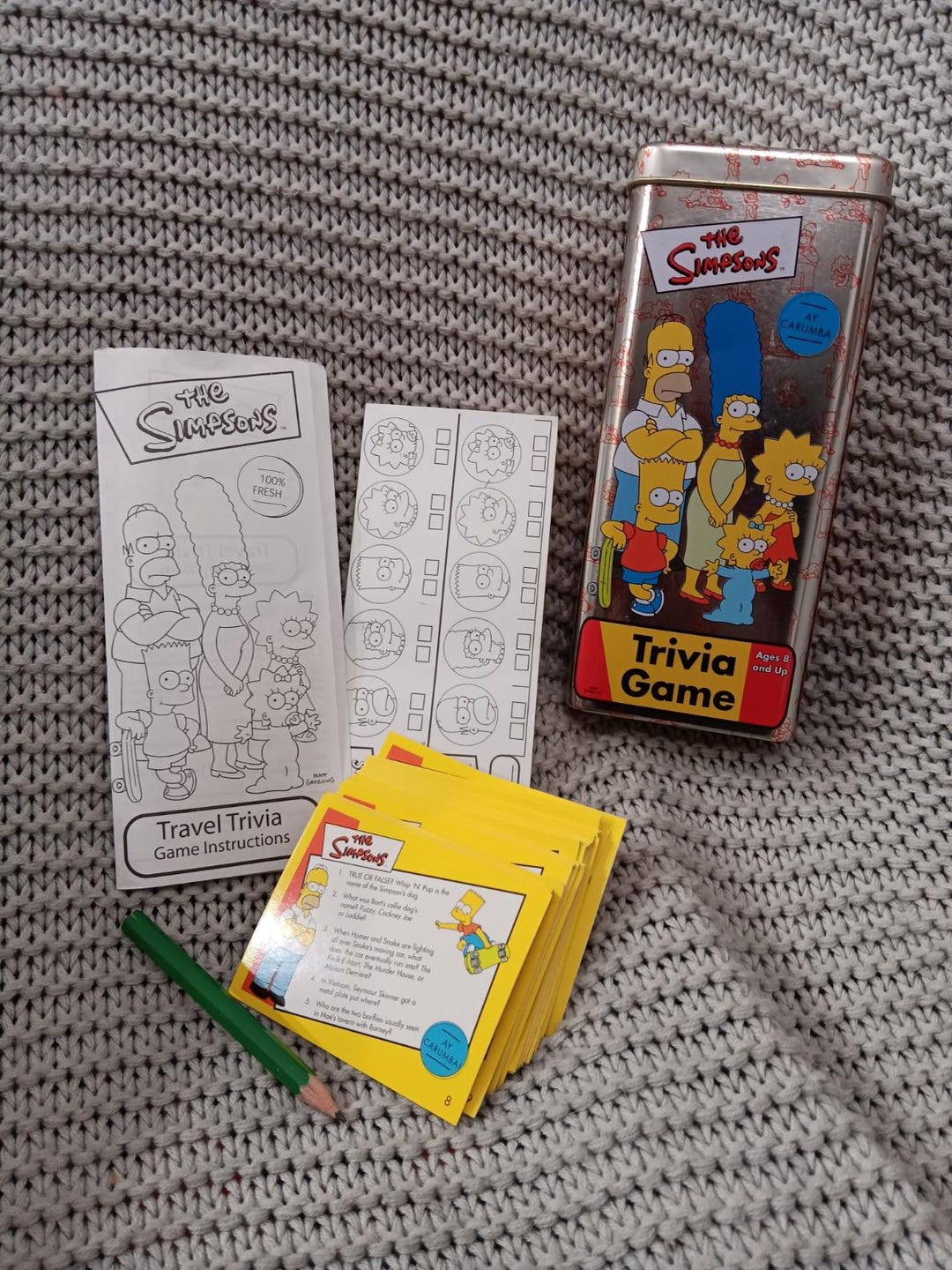 Vintage Simpsons Travel Trivia Game in Collectible Tin - COMPLETE - Etsy