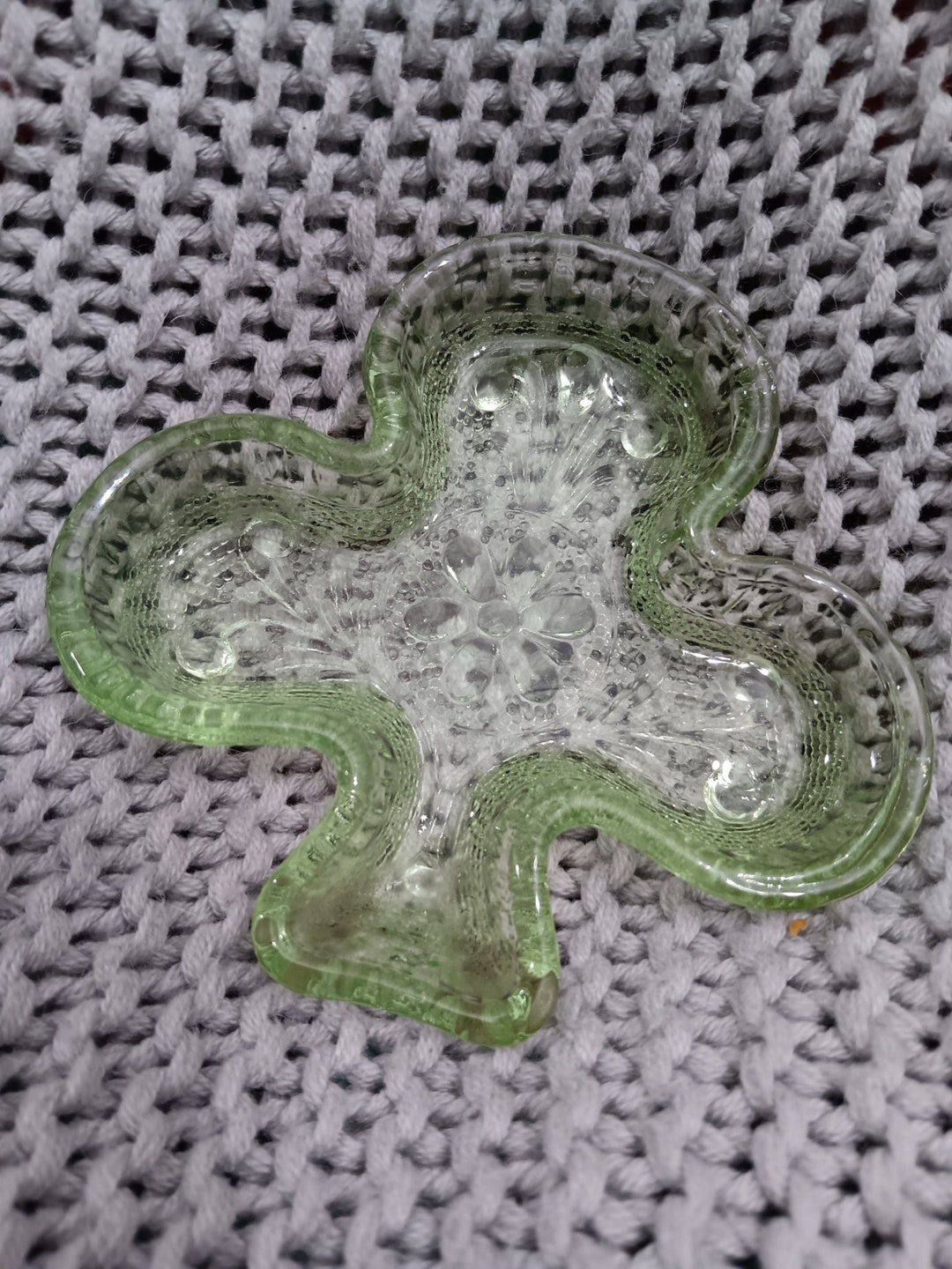 Indiana Glass Vintage Chantilly Mint Green Clover Shaped Nut Dish - Etsy