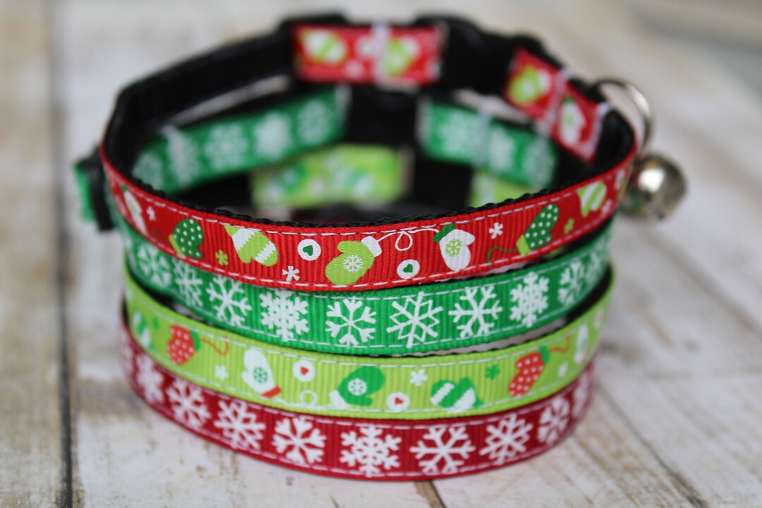 Winter Cat Collars - Christmas Cat Collars - XS Christmas Dog Collar ...