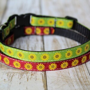 Sunflower Cat Collars - Fall Cat Collar - XS Sunflower Dog Collar ...