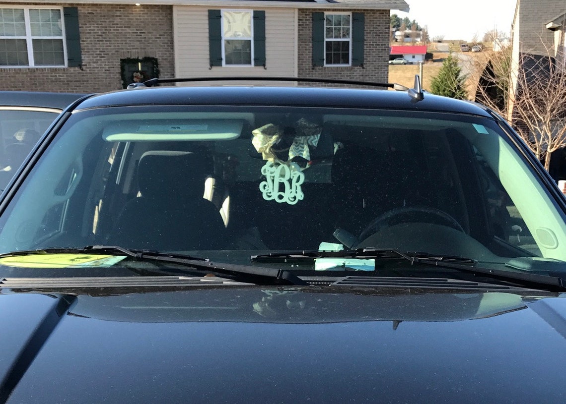 Mini Rearview Mirror Car Monogram - Etsy