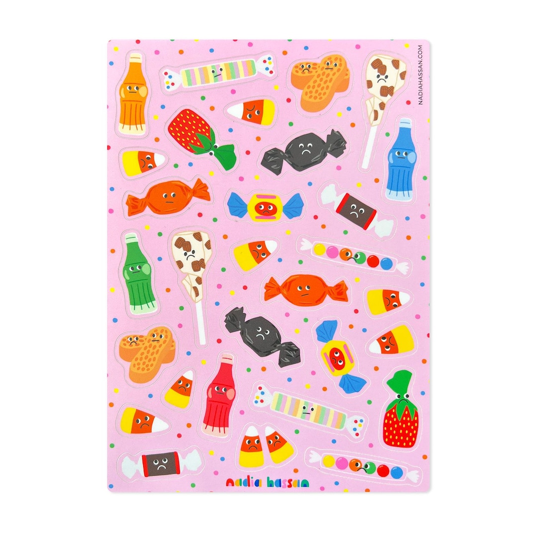 Sad Candy Sticker Sheet - Etsy