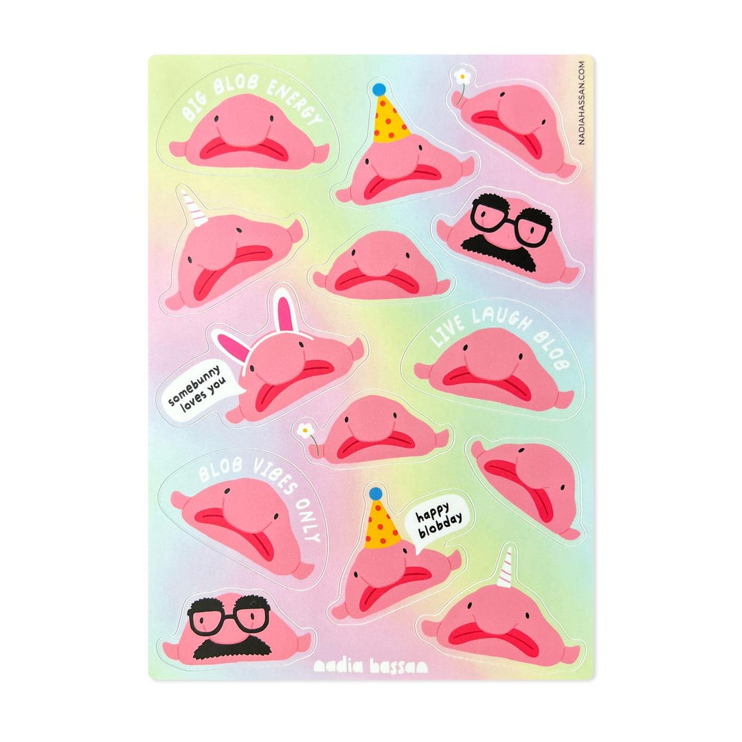Blob Fish Sticker Sheet - Etsy