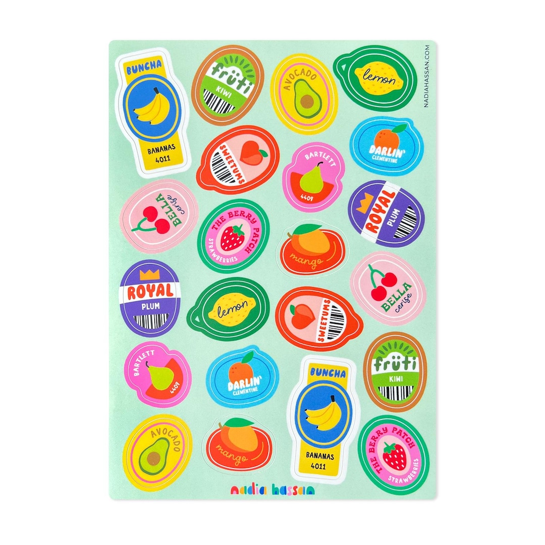 Produce Stickers Sticker Sheet - Etsy