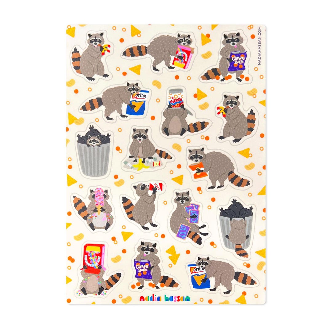 Snack Bandits 5x7 Sticker Sheet - Etsy
