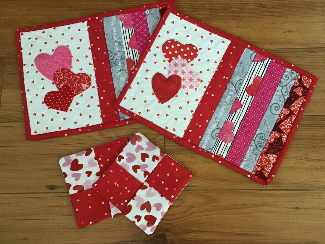 Valentine's Day Quilted Cup Rug Set - Etsy