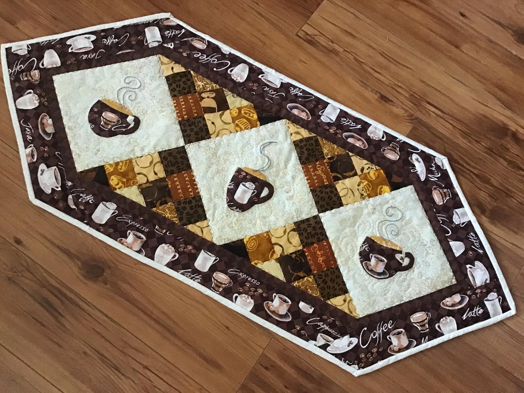 Coffee Lover Quilted Table Runner - Etsy