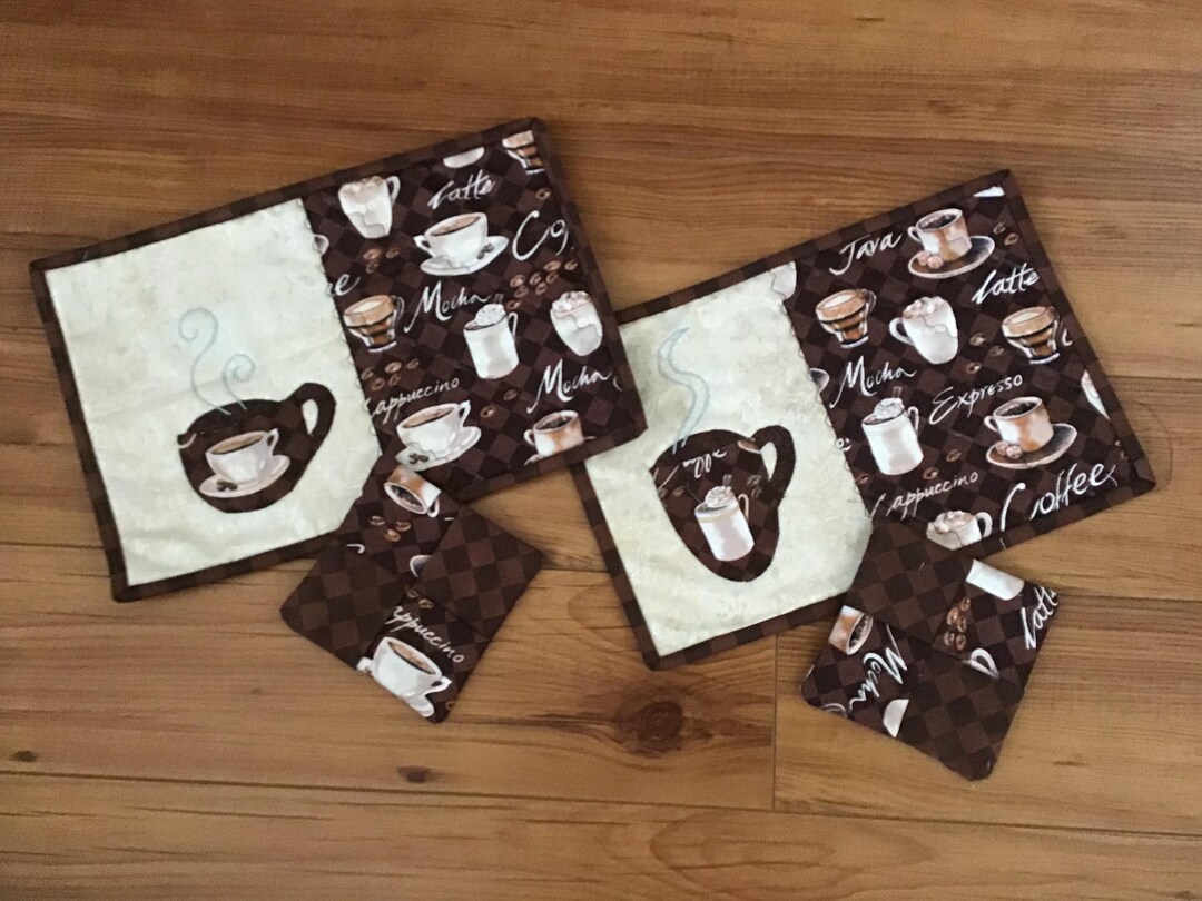 Coffee Mug Rugs, Set of 4 - Etsy
