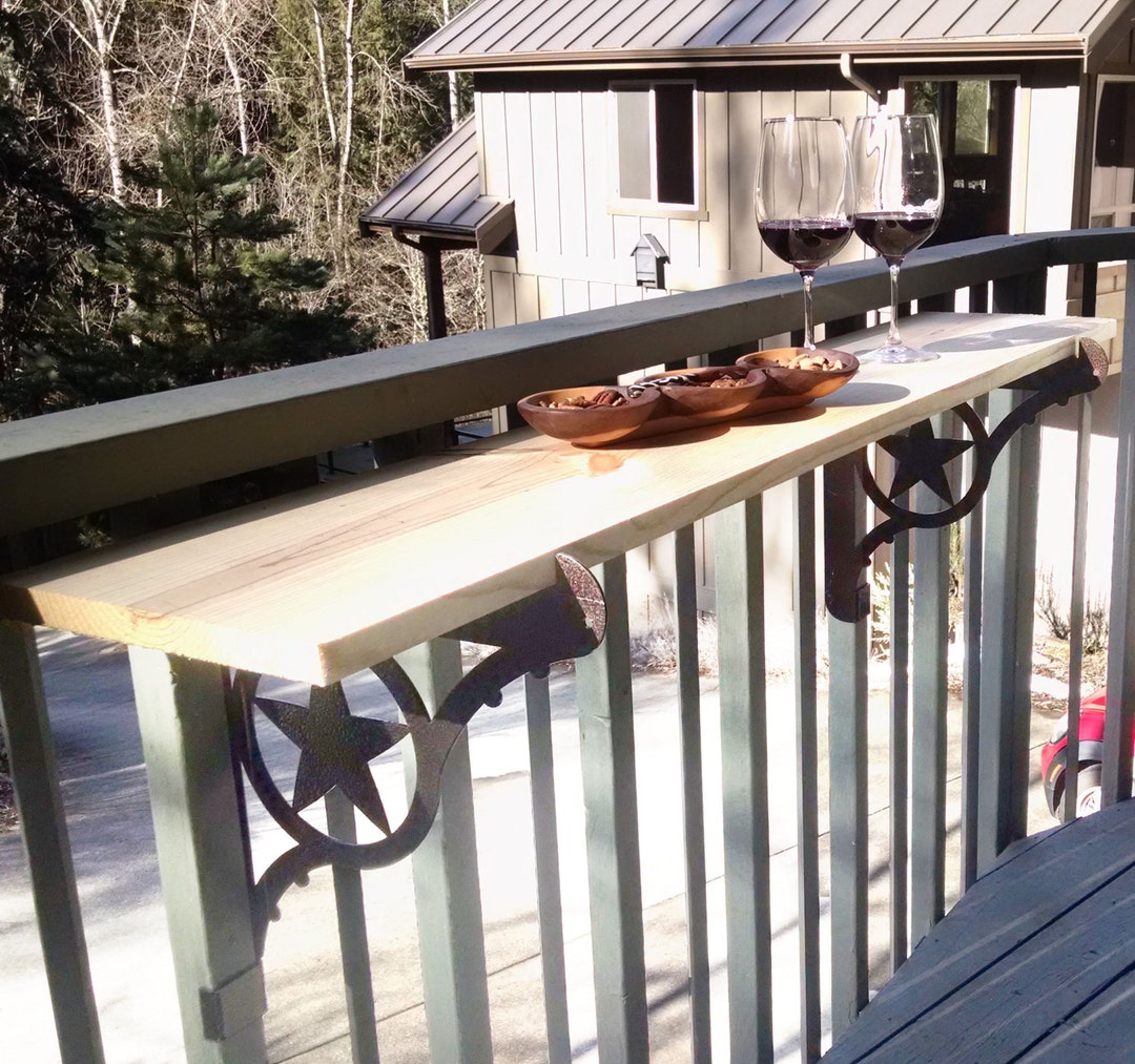 Kulshan DIY Balcony Railing Table Bracket Set for Deck Bars ...