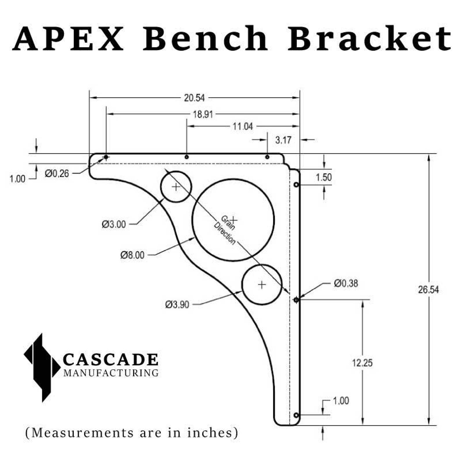 APEX Stainless Steel XL Bench Bracket for Wall Mounted - Etsy