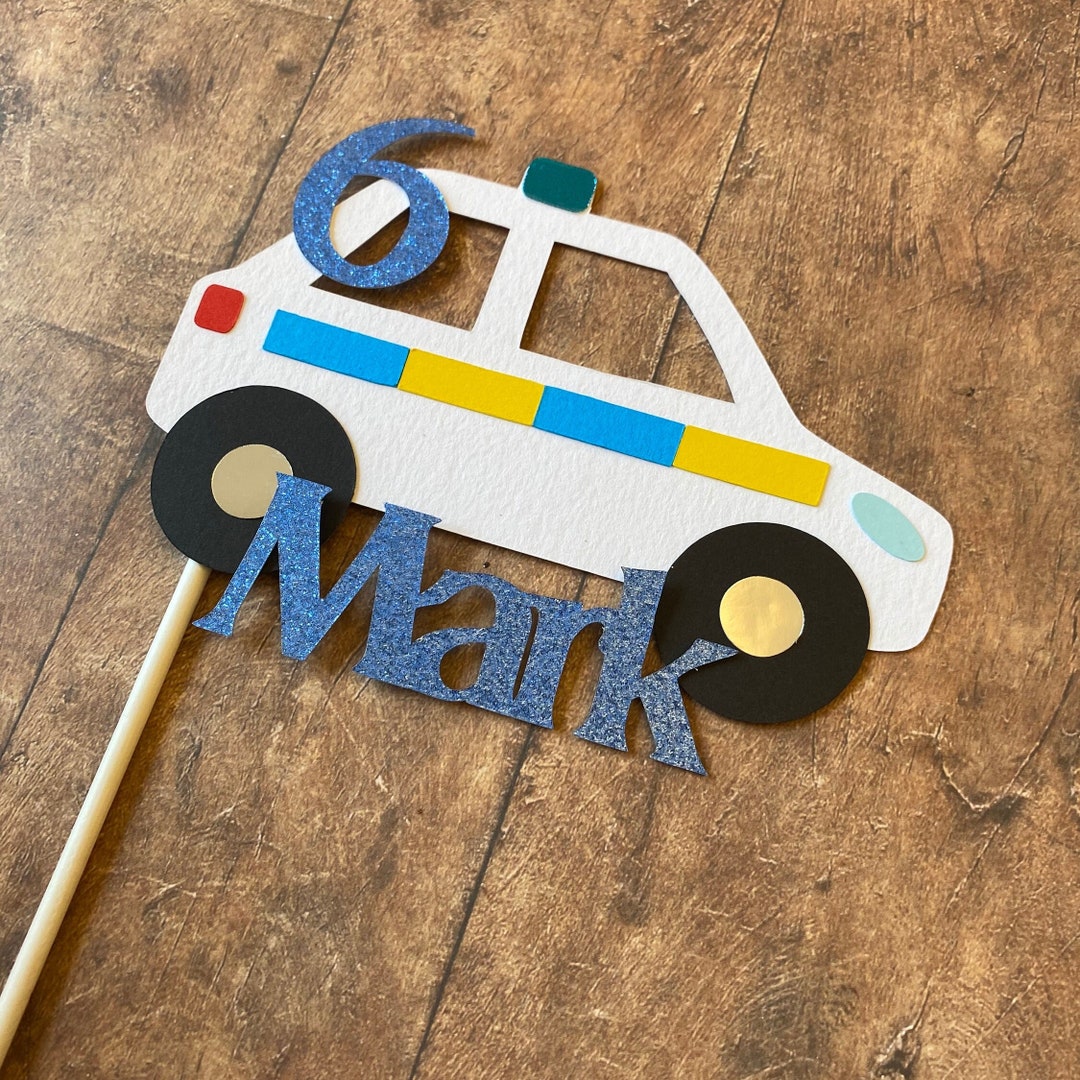 Police Car Cake Topper Personalised With Any Name and Age for Birthday ...