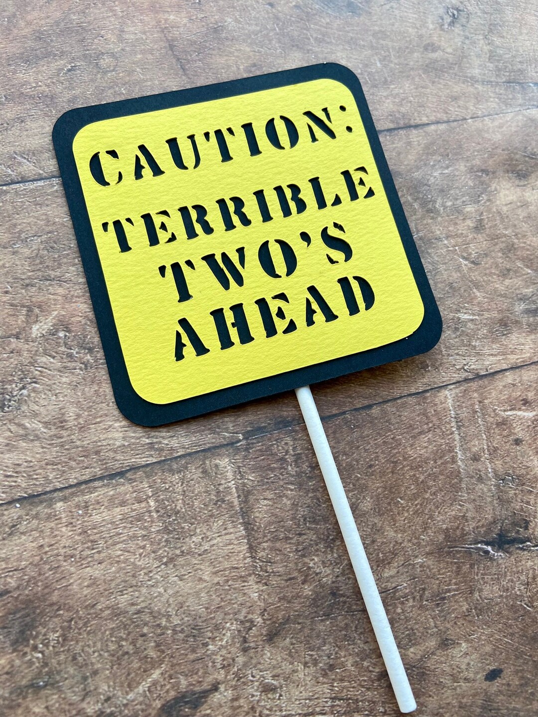 Construction Site Cake Topper for Two Year Old's Birthday Cake, Caution ...