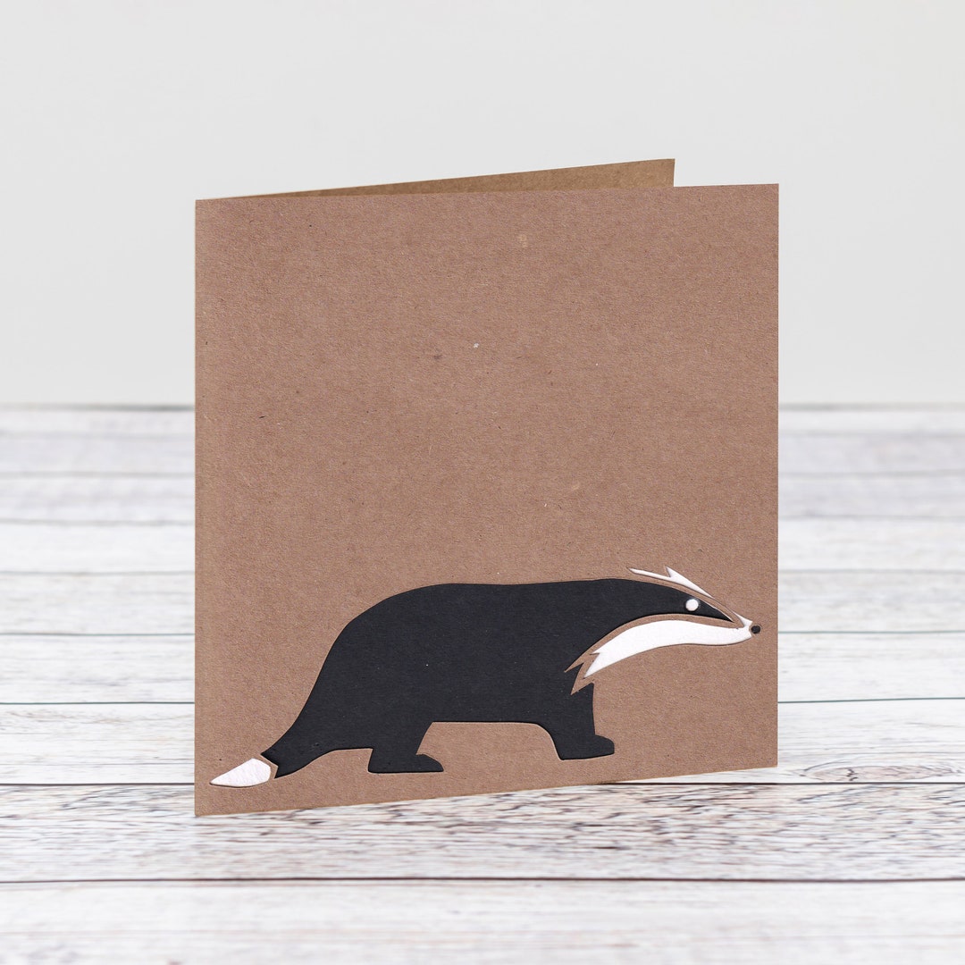 Badger Papercut Card for Any Occasion- Birthday- Thank You- Just ...