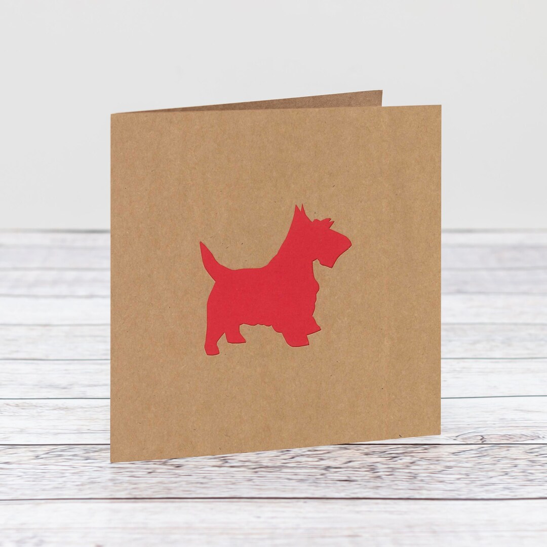 Personalised Scottie Dog Papercut Card- Scottish Terrier Card Handmade ...