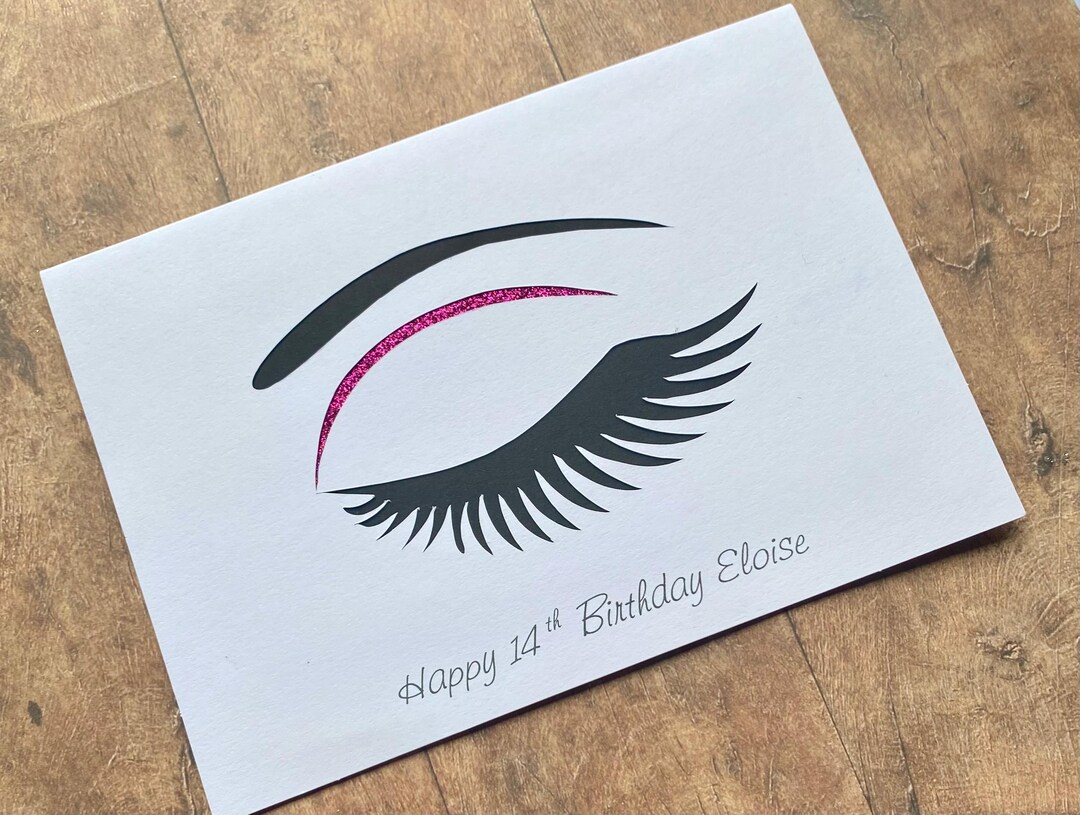 Eyelashes Birthday Card for Wife, Girlfriend, Daughter, Teenager or ...