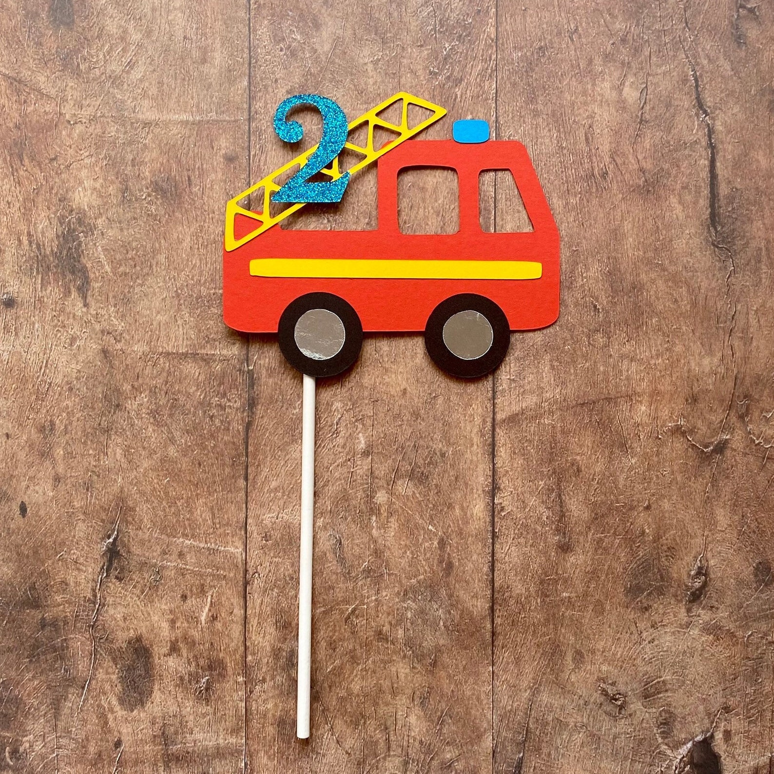 Fire Engine Cake Topper - Fire Truck Cake Decoration- Can Be ...