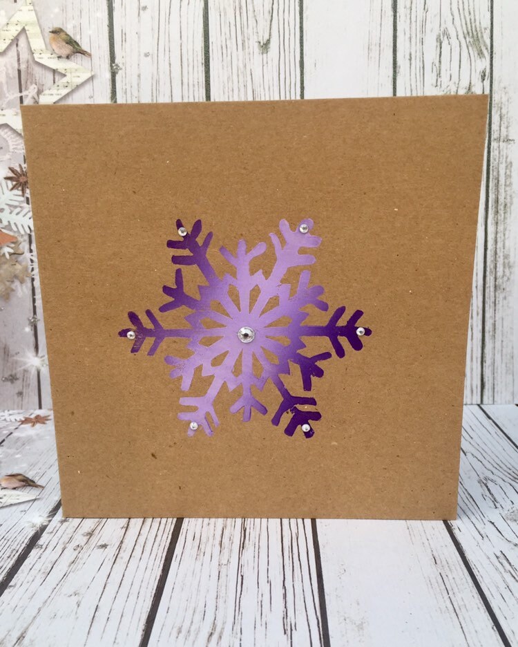 Snowflake Christmas Card With Sparkles. Handprinted Linocut - Etsy UK