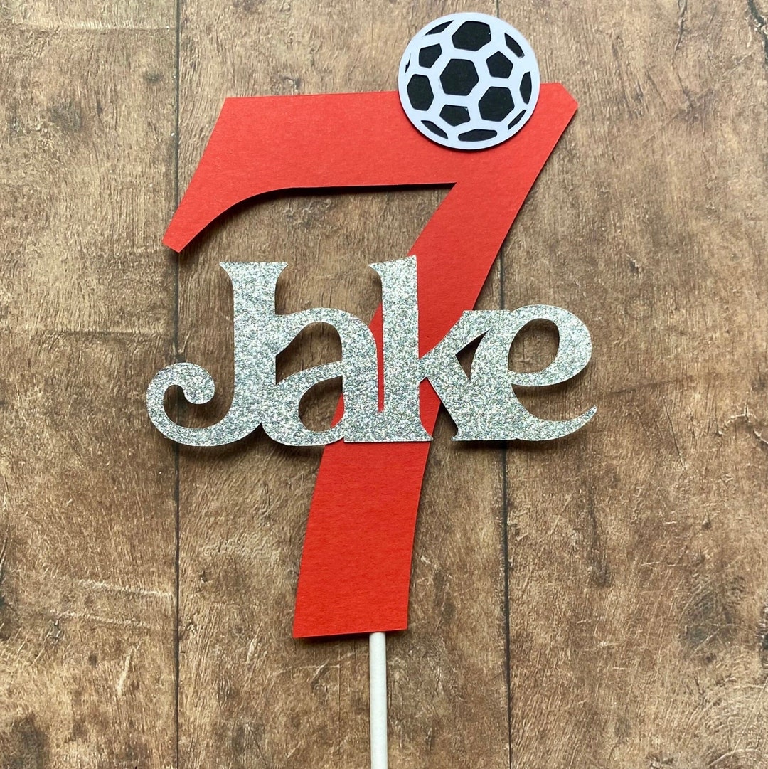 Personalized Football Cake Topper, Glitter Birthday Decoration - Etsy