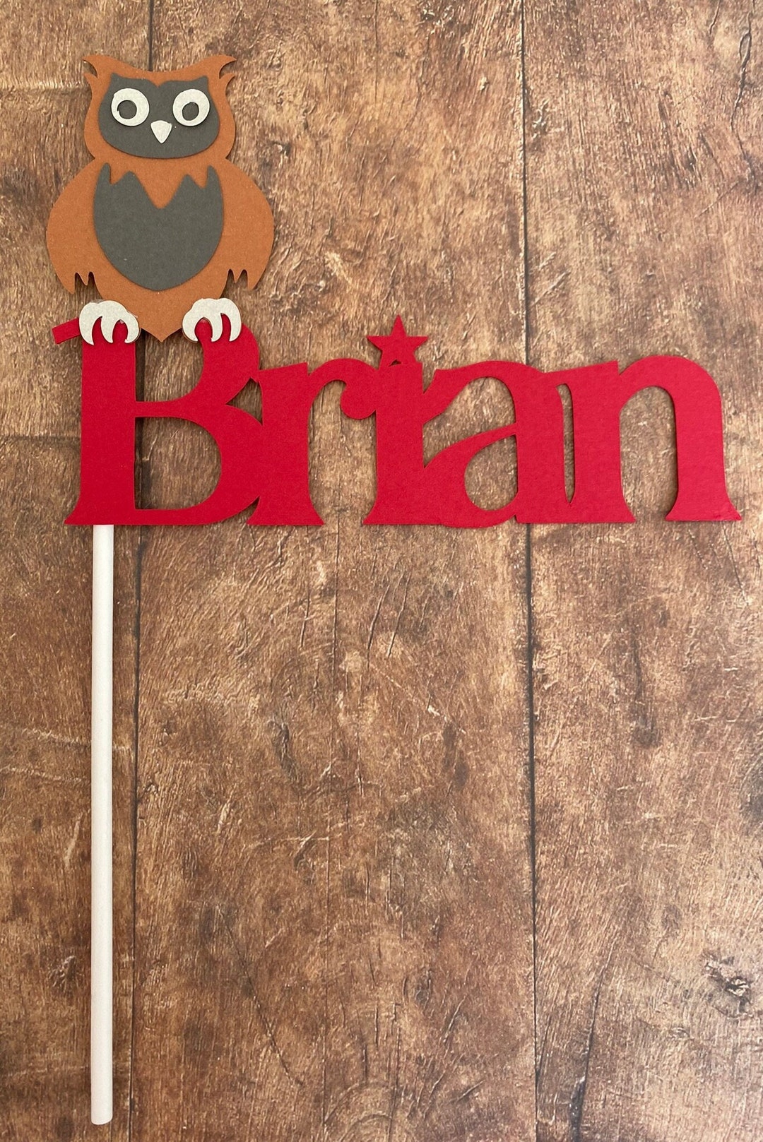 Owl Bird Birthday Cake Topper With Any Name or Age in Choice of Colours ...