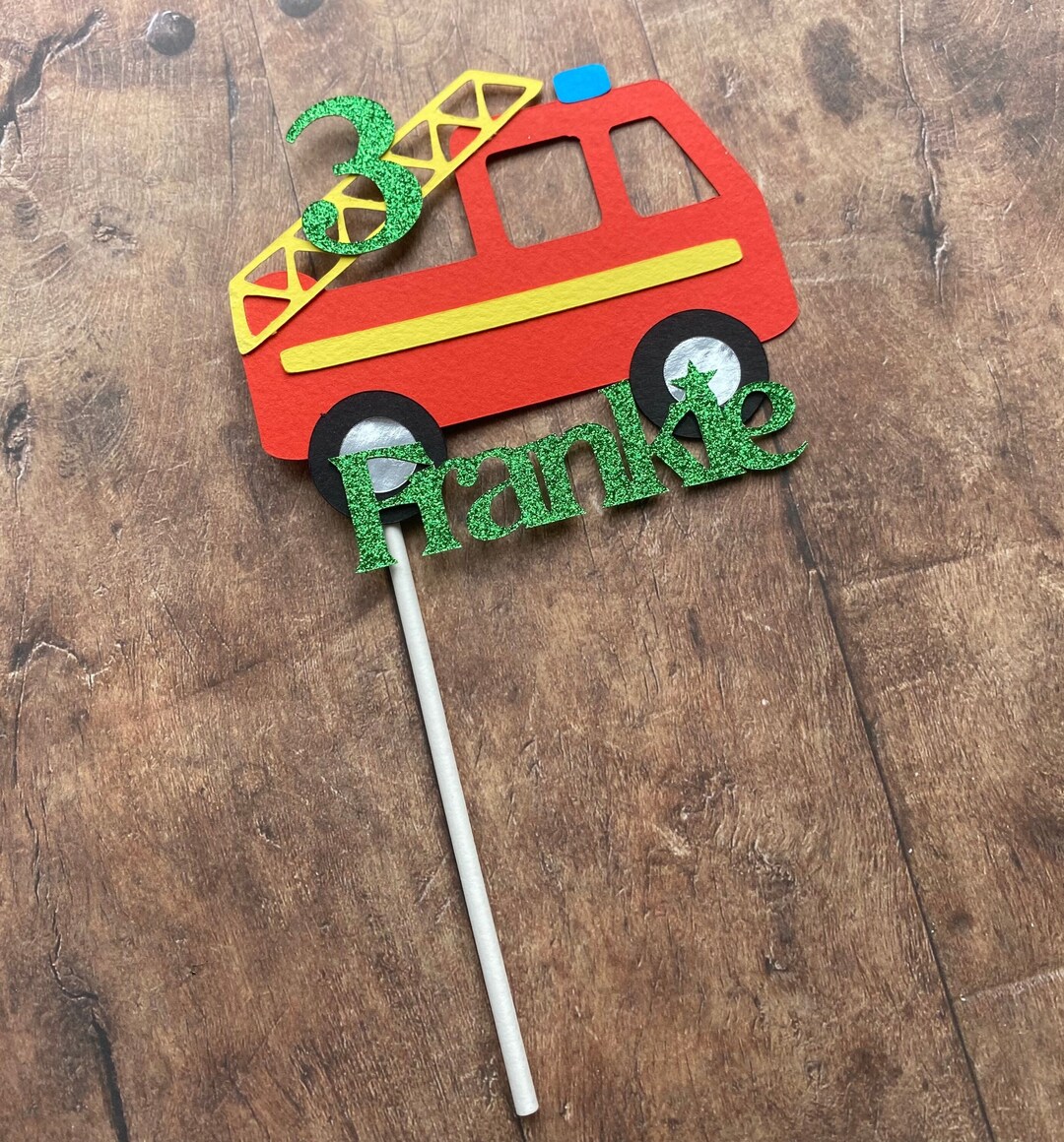 Fire Engine Cake Topper - Fire Truck Cake Decoration- Can Be ...