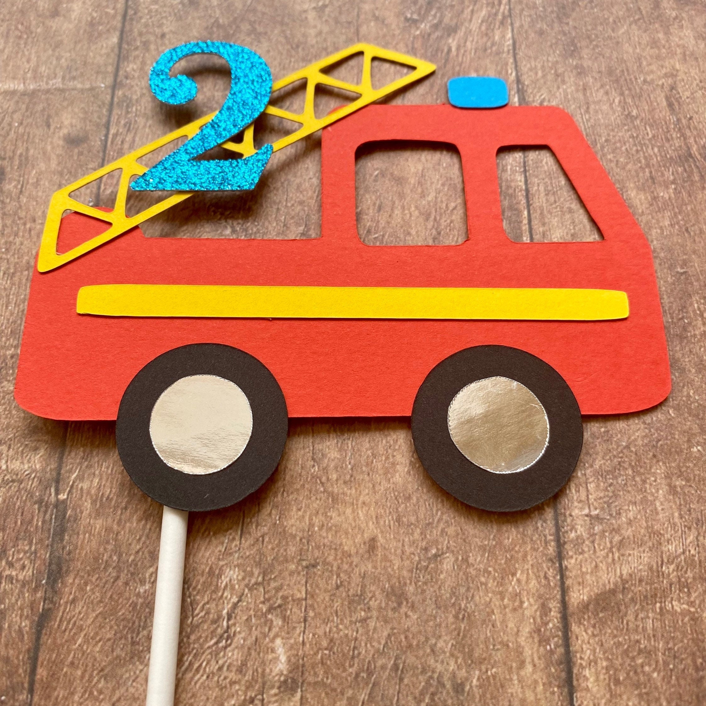 Fire Engine Cake Topper - Fire Truck Cake Decoration- Can Be ...