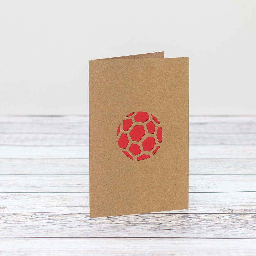 Personalized Football Birthday Card – Team Colors, Handmade Kraft Card ...