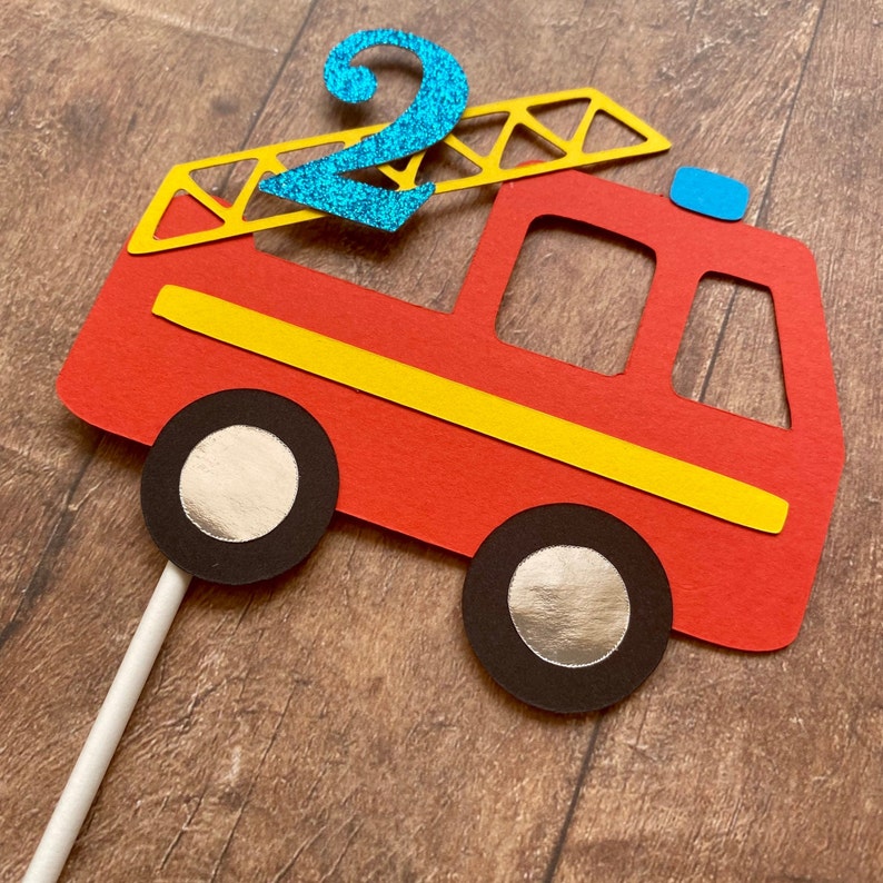 Fire Engine Cake Topper - Fire Truck Cake Decoration- Can Be ...