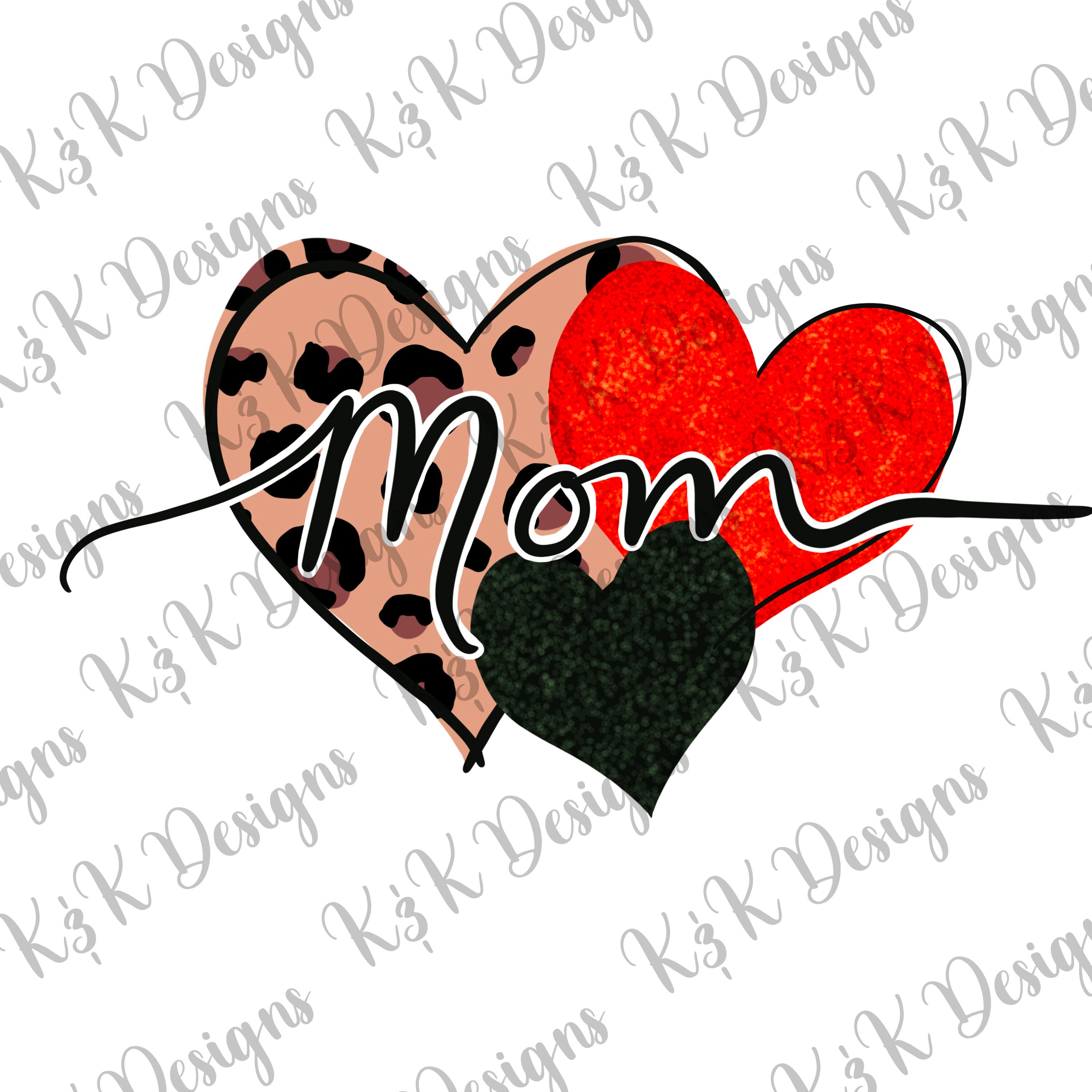 Cheetah Heart PNG, Red Heart, Mothers Day - Etsy