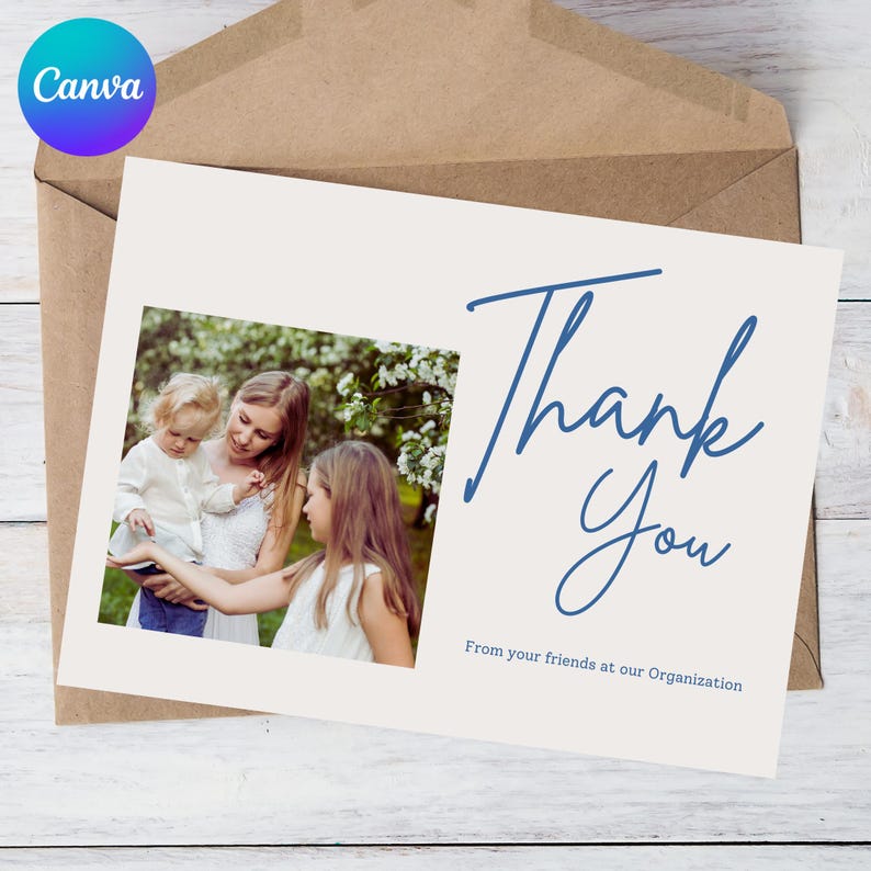 Thank You Card, Classy Design, Volunteers, Donors, Digital Download ...