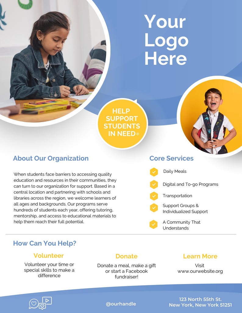 Nonprofit Flyer Template, Education Student Organization Flyer, Student ...