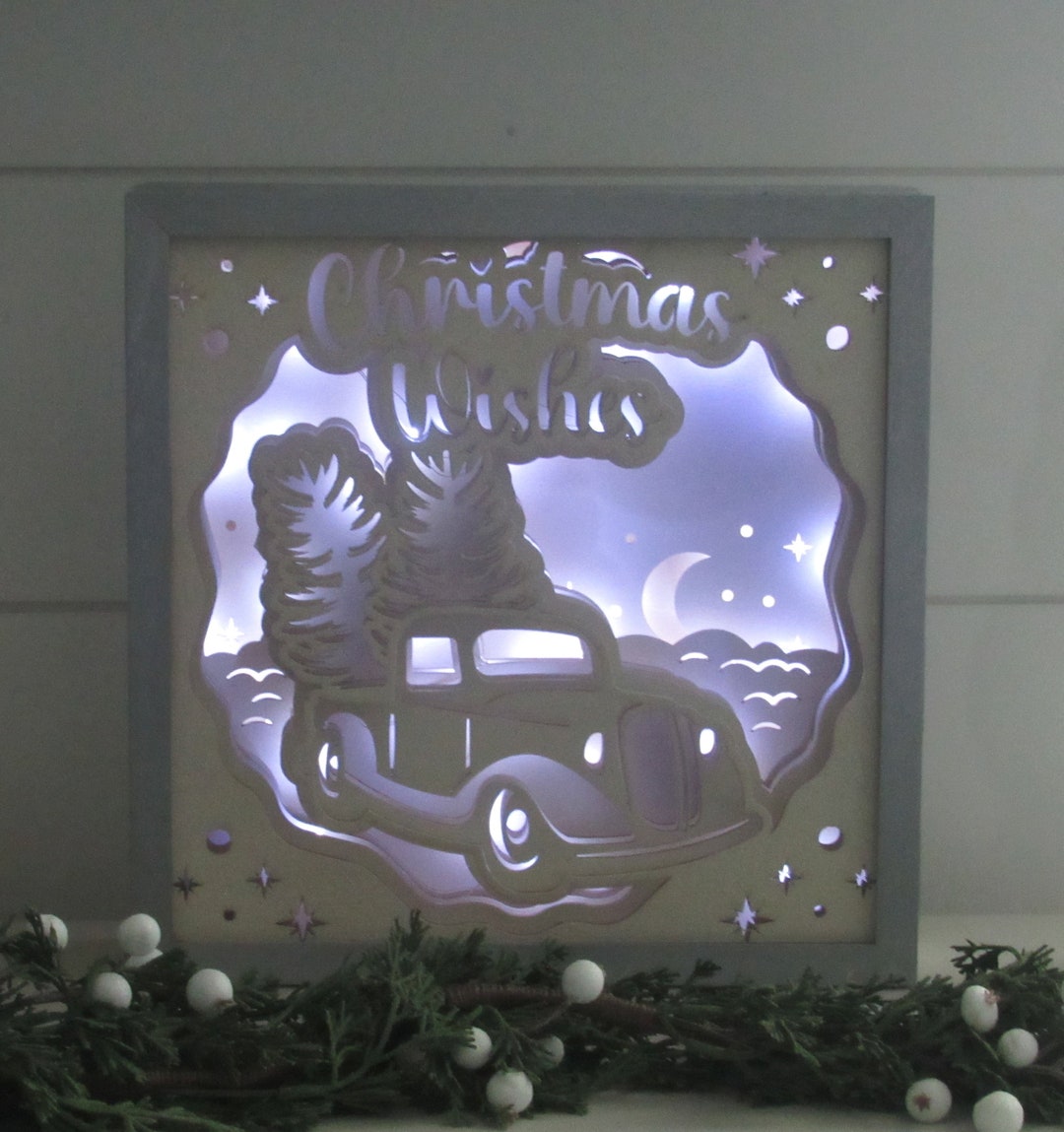 LED Christmas Shadow Box, 3D, Indoor Decoration, Table Centerpiece ...