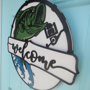Fishing Theme Welcome Sign - Perfect for Cabin, Lake House or Gift ...