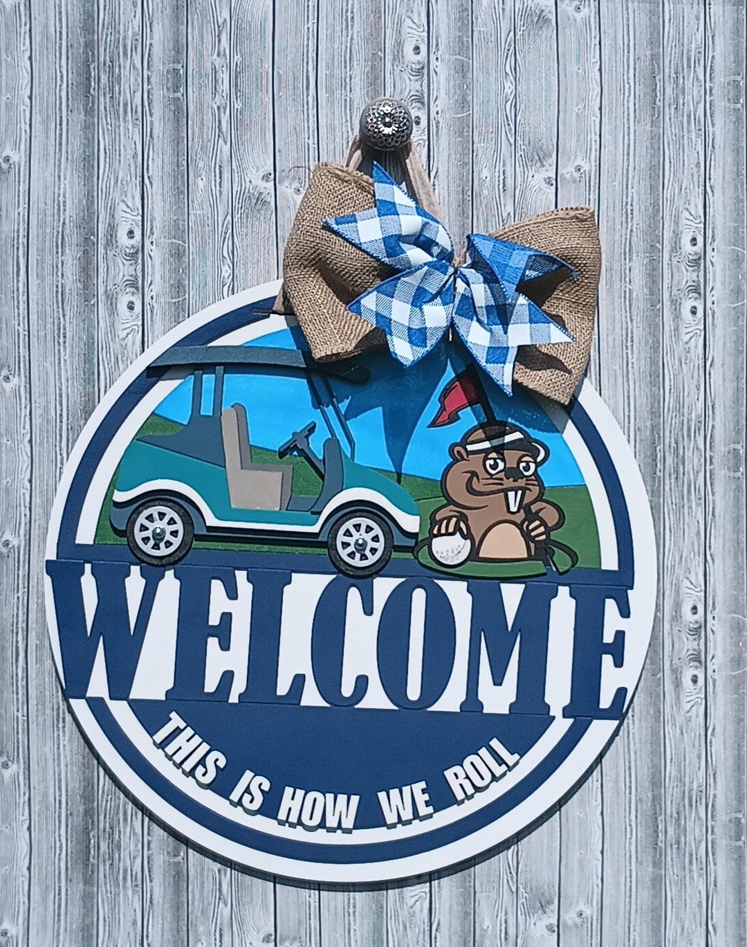 Golf Welcome Sign, Funny Golf Cart Decor, Handmade Door Hanger - Etsy