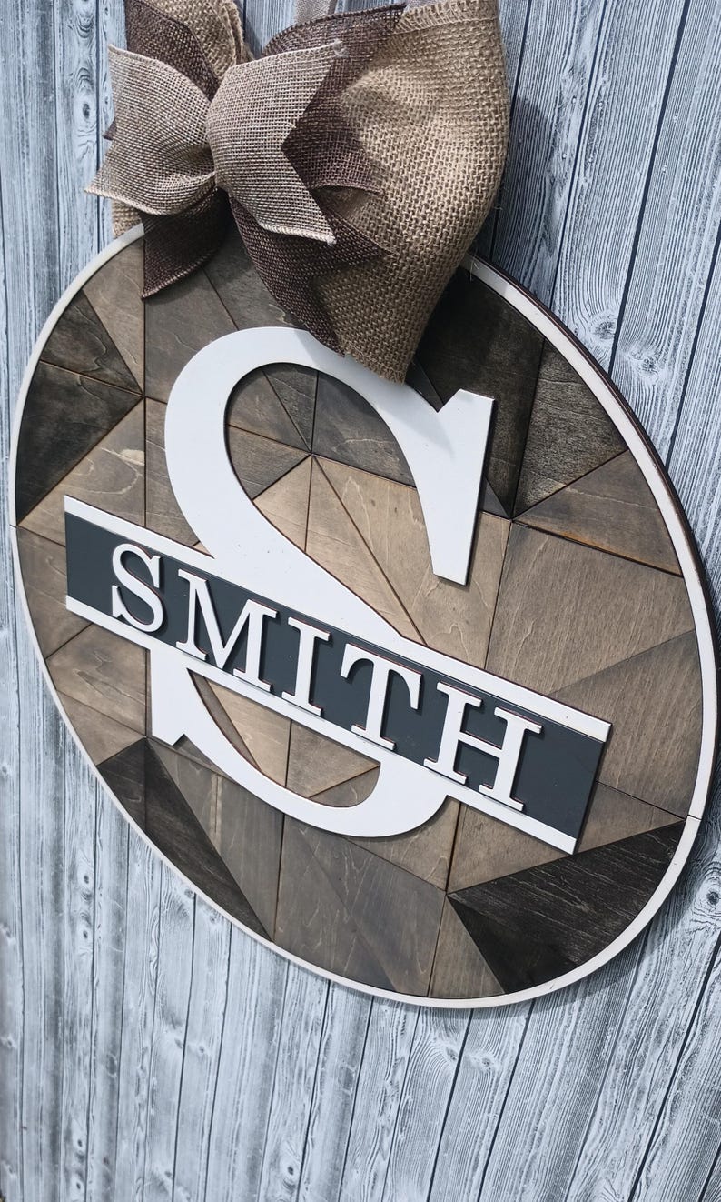 Personalized Last Name Welcome Sign | 3D Wood Front Door Decor - Etsy